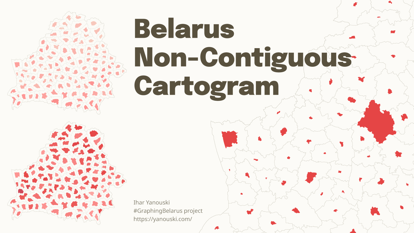 Non-Contiguous Cartogram of Belarus | Ihar Yanouski
